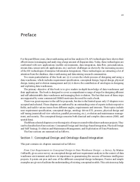 Pdf Preface Section 1 Conceptual Design And Ontology Based Integration