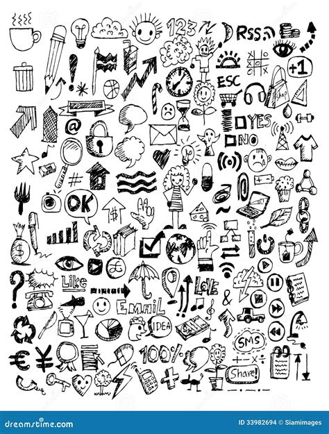 Garabatos Del Negocio Del Garabato De La Mano Stock de ilustración Ilustración de idea