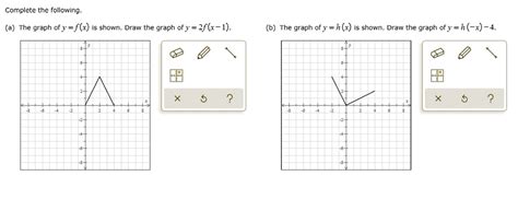 Solved A The Graph Of Y Fx Is Shown Draw The Graph Of Y 2fx 1 B The Graph Of Y