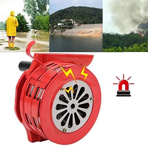 Ebtools Hand Crank Siren Horn Portable Db Portable Manual Operated Air Raid Siren Home Self