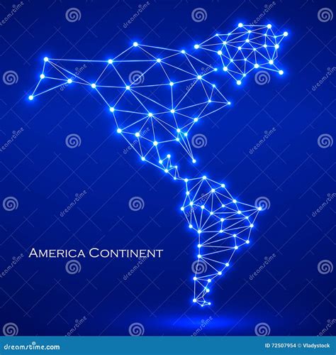 Abstract Polygonal Map America Continent Stock Vector Illustration Of