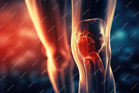 Xray Image Of Human Knee Joint 3d Rendering Diseases Of The Knee Joint