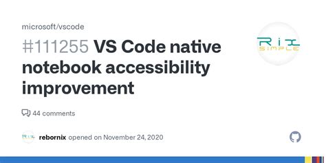 Vs Code Native Notebook Accessibility Improvement · Issue 111255
