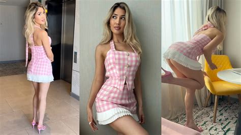 New Selina Office Crush Wearing Pink Mini Skirt And High Heels In The