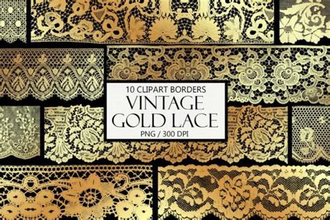Gold Lace Borders Clipart Graphic By Niftycraftyhouse · Creative Fabrica