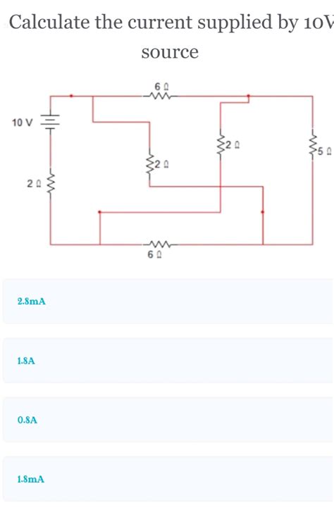 Calculate The Current Supplied By 10 V Source StudyX