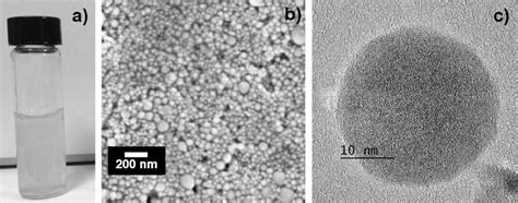 A Photo Of Colloidal Tio 2 Solution B Sem Image Of An Assemble Of Download Scientific