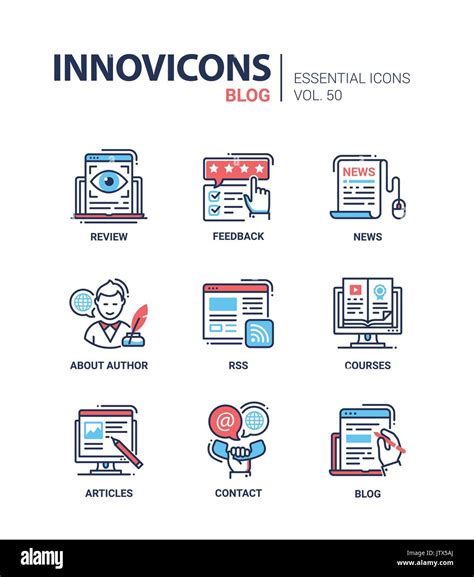 Blog Modern Vector Line Design Icons Set Stock Vector Image Art Alamy