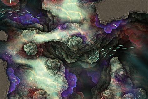 Free TTRPG Battlemap Underwater Cavern Seafoot Games