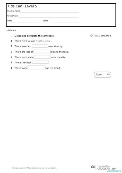 Listening 1 Unit 3 Interactive Worksheet Topworksheets