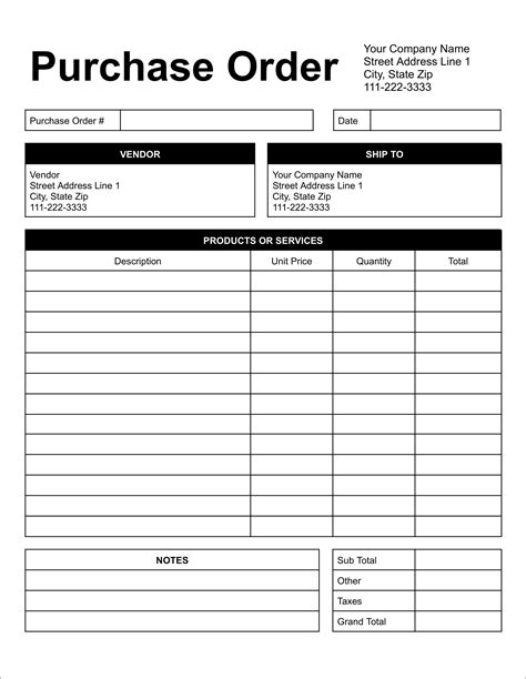 Purchase Order Request Form