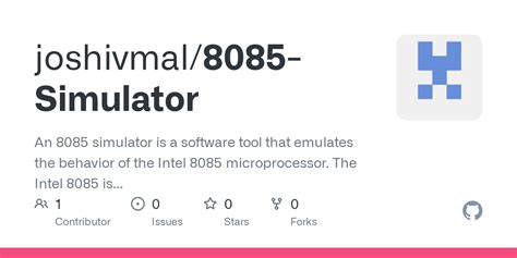 Github Joshivmal8085 Simulator An 8085 Simulator Is A Software Tool