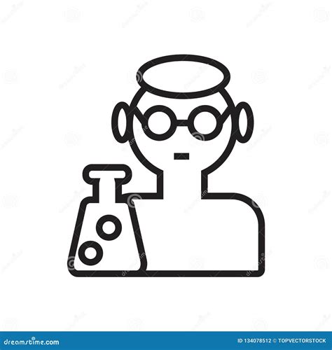 Scientist Icon Vector Isolated On White Background Scientist Sign Stock Vector Illustration