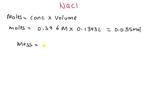 SOLVED Suppose You Need To Prepare ML Of A M Aqueous Solution Of NaCl What Mass
