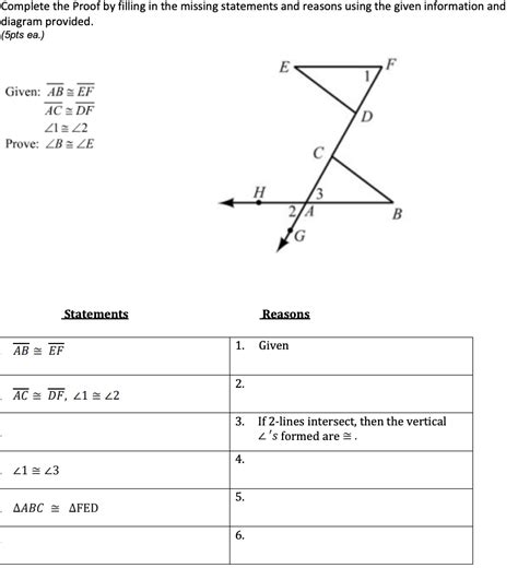 Solved Complete The Proof By Filling In The Missing Chegg