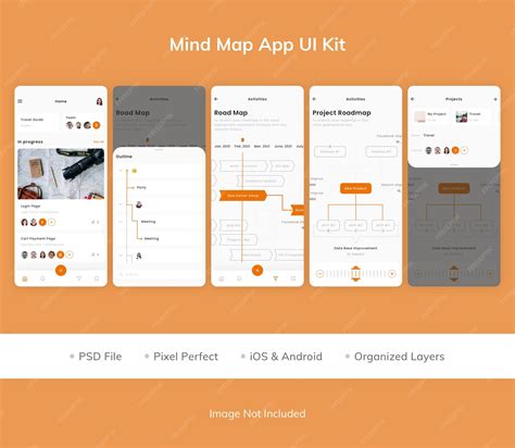 Premium Psd Mind Map App Ui Kit