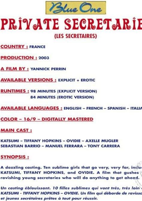 Les Secretaries Private Secretaries Softerotic Version 2003 By