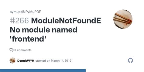 Modulenotfounderror No Module Named Frontend · Issue 266 · Pymupdf