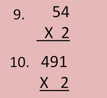 Bingo Multiplying One And Two Digit Numbers By A One Digit Number