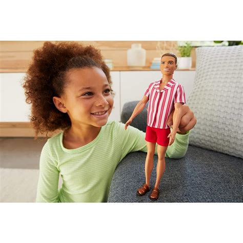 Mattel Barbie Ken 60Th Anniversary Doll In Throwback Beach Look With Swimsuit Και Sandals For