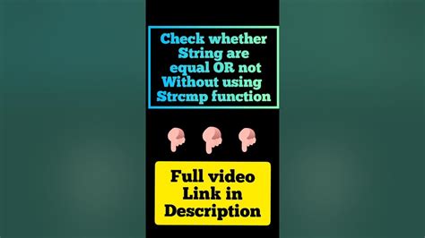 Compare Two String Using Strcmp Function Youtube