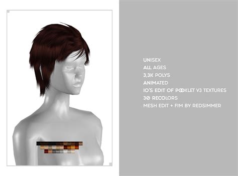 Raonsims M Mesh Edit MtF Retexture All Ages Redsimmer