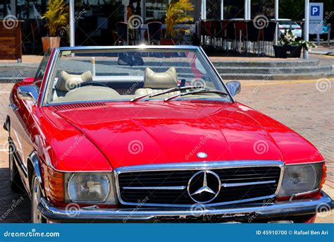 Classic Convertible Car Red Mercedes Benz 560sl Editorial Image