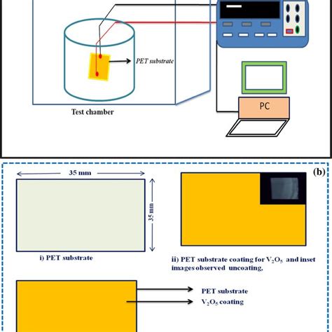 A Schematic Diagram Of The Gas Sensing Set Up And B Pet Substrate