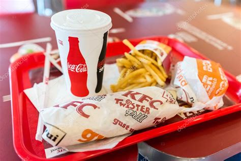Kentucky Fried Chicken Restaurant Menu Stock Editorial Photo