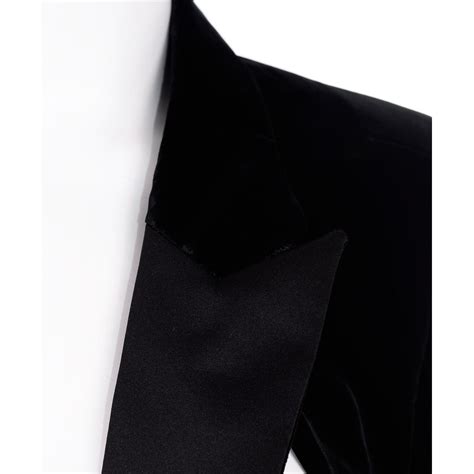 Saint Laurent Paris Black Cutaway Tuxedo Jacket In Velvet And Satin W
