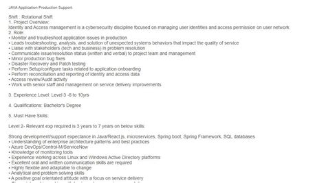 Prince Kumar On Linkedin Java Application Production Support Shift Rotational Shift 1 Project