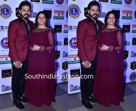 Sreesanth With Wife Bhuvneshwari At The Lions Gold Awards South India