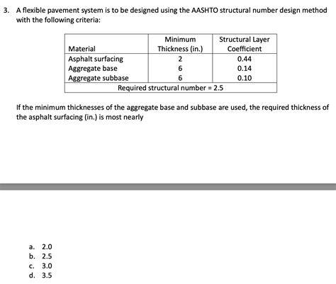 Solved A Flexible Pavement System Is To Be Designed Using
