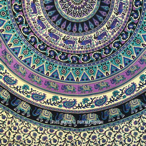 Royal Plum And Bow Medallion Tapestry Hippie Mandala Wall Hanging