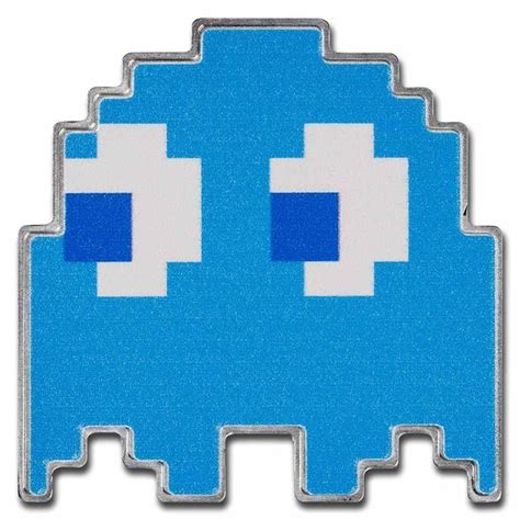 Niue Pac Man Ghost Inky Colored 1 Oz Silver 2022 Proof Shaped Coin