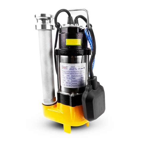 Stream SVQ250FCL 250W 1.5" Dirty Water Submersible Pump & 1.25" - 1.5 ...