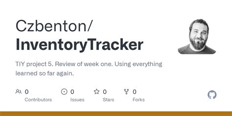GitHub Czbenton InventoryTracker TIY Project Review Of Week One Using Everything Learned