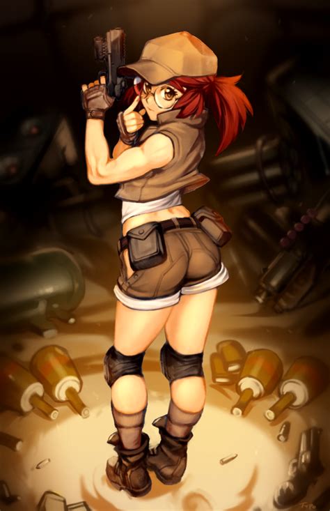 Safebooru 1girl Ass Baseball Cap Belt Breasts Brown Eyes Brown Hair