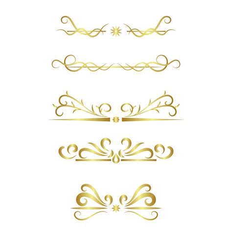Premium Vector Golden Swirl Lines Calligraphy Ornament Set Isolated