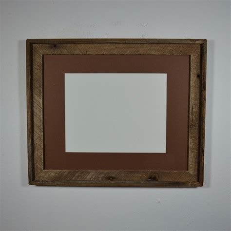 16x20 Rustic Brown Photo Frame With Walnut 11x14 Mat By Barnwood4u