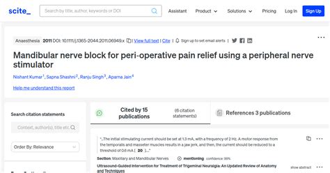 Mandibular Nerve Block For Peri‐operative Pain Relief Using A