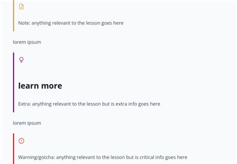 Feature Different Note Boxes In Lesson Content · Issue 3431