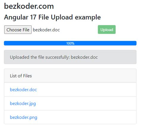 Angular 17 File Upload Example With Progress Bar Bezkoder