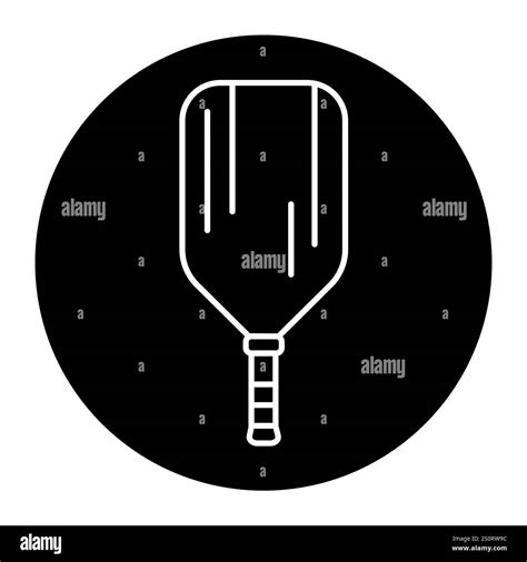 Pickleball Racket Line Black Icon Sign For Web Page Mobile App