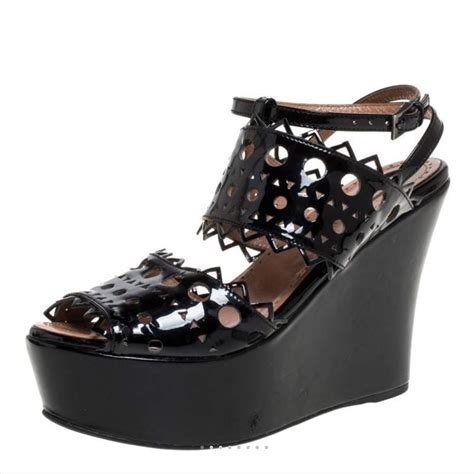 Alaia Patent Leather Sandals For Women Mercari