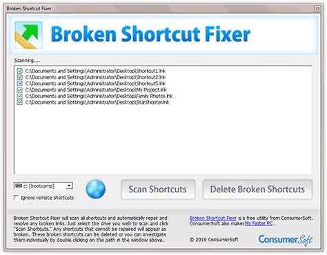 Broken Shortcut Fixer Fix Invalid Shortcuts Ghacks Tech News