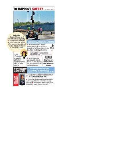 Pmc Starts Installing Signals For Pedestrians Pune News Times Of India