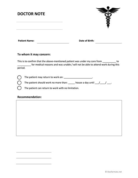 Doctors Note Template Pdf Infoupdate Org