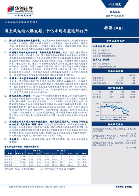 风电设备行业深度研究报告海上风电渐入爆发期千亿市场有望逐级打开 pdf 先导研报