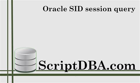 Oracle Sid Session Query